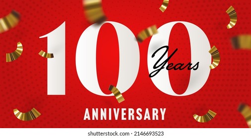 100 Years Anniversary Greeting Background Template Stock Vector ...