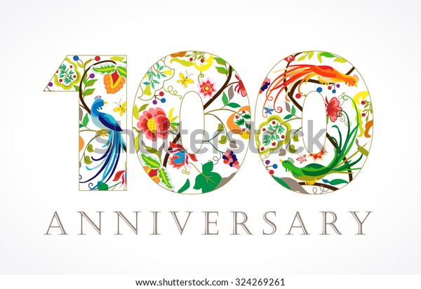 100 Years Old Luxurious Celebrating Folk Stock Vector (Royalty Free ...