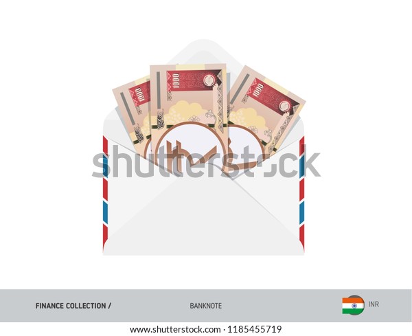 1000 Indian Rupee Banknotes Envelope Flat Stock Vector (Royalty Free ...