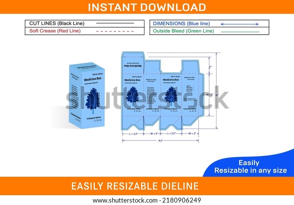 100ml Syrup Box Packaging Design Template: เวกเตอร์สต็อก (ปลอดค่า ...