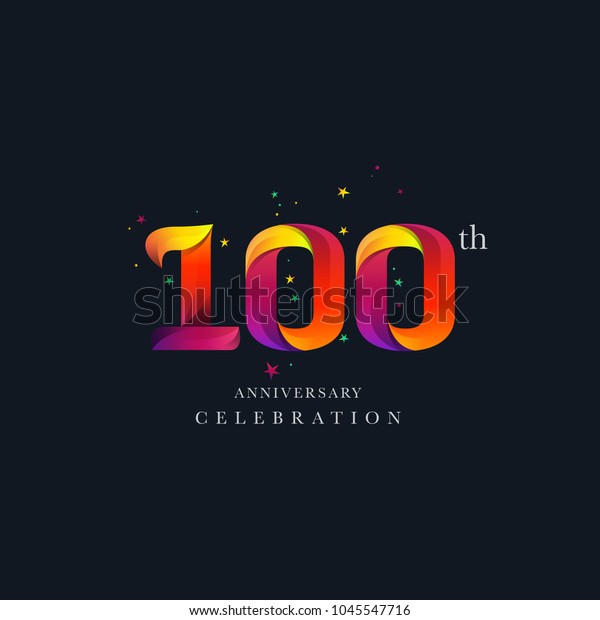 100th Anniversary Logo Design Number 100 Stock Vector (Royalty Free ...