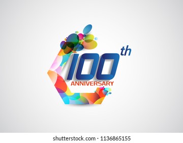 100th Anniversary Modern Design Colorful Oval Stock Vector (Royalty ...