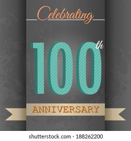 100th Anniversary Poster Template Design Retro Stock Vector (Royalty ...