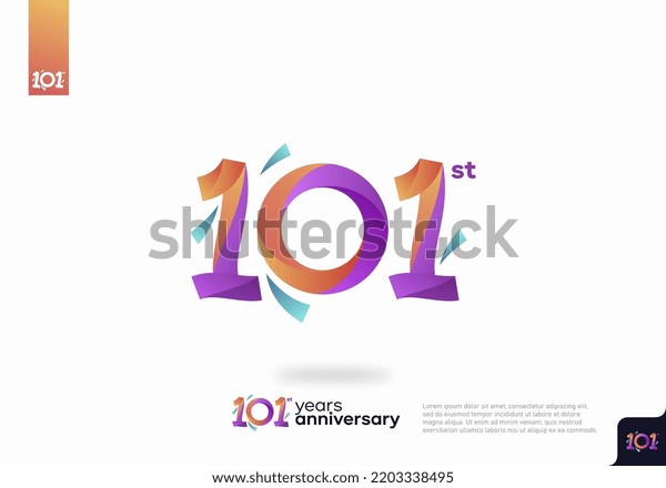 101 Year Anniversary Design Template Stock Vector (Royalty Free ...