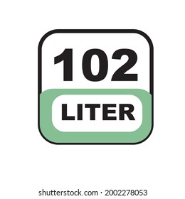 102 Liter Icon Vector Illustration Stock Vector (Royalty Free ...