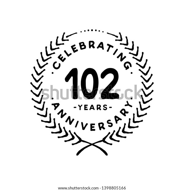 102 Years Design Template 102nd Vector Stock Vector (Royalty Free ...