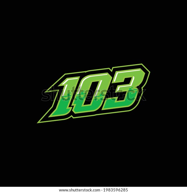 103 Number Racing Design Vector Stock Vector (Royalty Free) 1983596285 ...