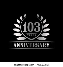 103 Years Anniversary Logo Template Stock Vector (Royalty Free ...