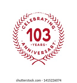 103 Years Design Template 103rd Vector 스톡 벡터(로열티 프리) 1415226074 ...