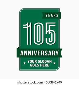 Vektor Stok 105 Years Anniversary Design Template Vector (Tanpa Royalti ...