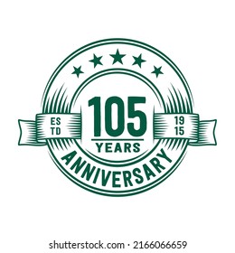 105 Years Logo Design Template 105th Stock Vector (Royalty Free ...