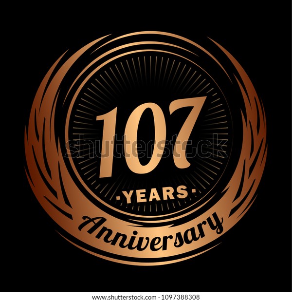 107 Years Anniversary Anniversary Logo Design Stock Vector (Royalty ...