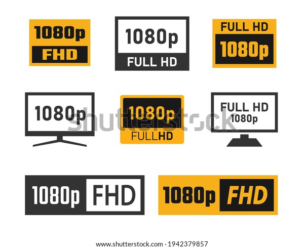 1080p Full Hd Icons Set Fhd: เวกเตอร์สต็อก (ปลอดค่าลิขสิทธิ์ ...