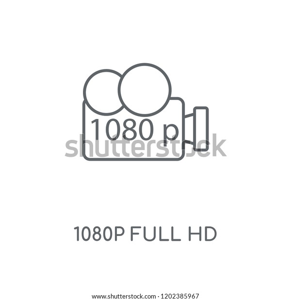 1080p Full Hd Linear Icon 1080p Stock Vector (Royalty Free) 1202385967 ...