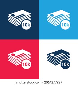 10k Business Cards Stack Blue Red Stock Vector (Royalty Free ...