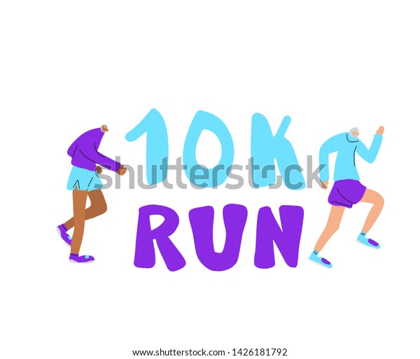 10k Run Emblem Senior Runners Old Stock Vector (Royalty Free) 1426181792