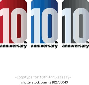10th Anniversary Logo Type 10th Logo Stock Vector (Royalty Free ...