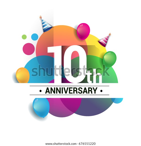 10th Years Anniversary Logo Vector Design Stock Vector (Royalty Free ...