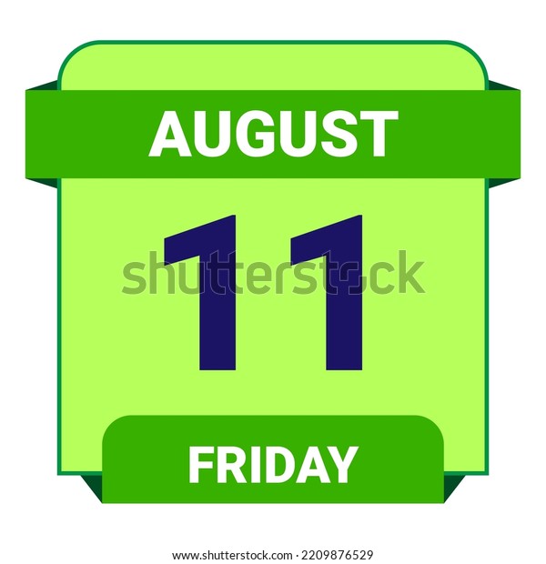 11 August Friday Date Template Useful Stock Vector (Royalty Free ...