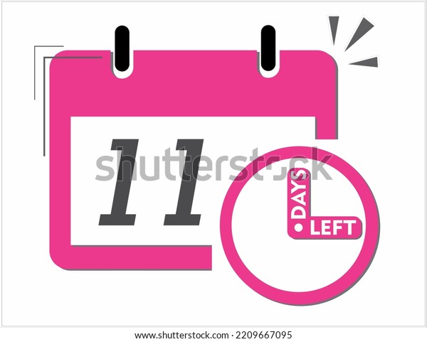 11 Days Left Vector Art Pink Stock Vector (Royalty Free) 2209667095 ...