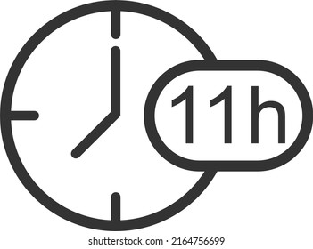 11시간 타이머 아이콘, 월 시계 아이콘 스톡 벡터(로열티 프리) 2164756699 | Shutterstock