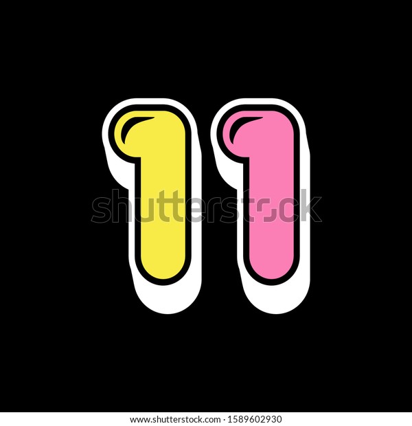 11 Number Bold Letter Digit Logo: เวกเตอร์สต็อก (ปลอดค่าลิขสิทธิ์ ...