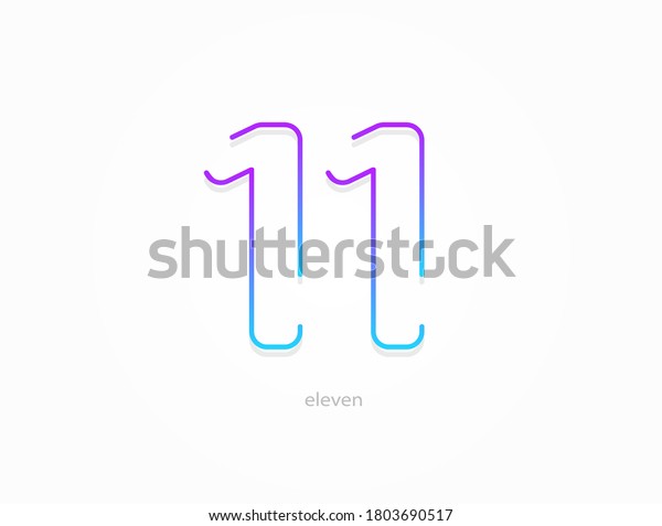 11 Number Modern Gradient Font Alphabet Stock Vector (Royalty Free ...
