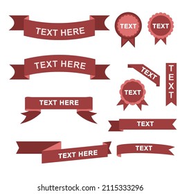 11 Ribbon Red Colors Vector Stock Vector (Royalty Free) 2115333296 ...