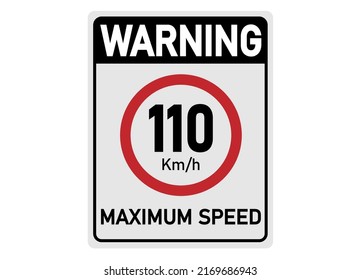 110 Km Per Hour Traffic Sign Stock Vector (Royalty Free) 2169686943 ...