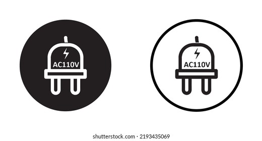 110v Ac Power Plug Icon Vector Stock Vector (Royalty Free) 2193435069 ...