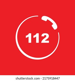 112 Emergency Icon Vector Illustration Stock Vector (Royalty Free ...