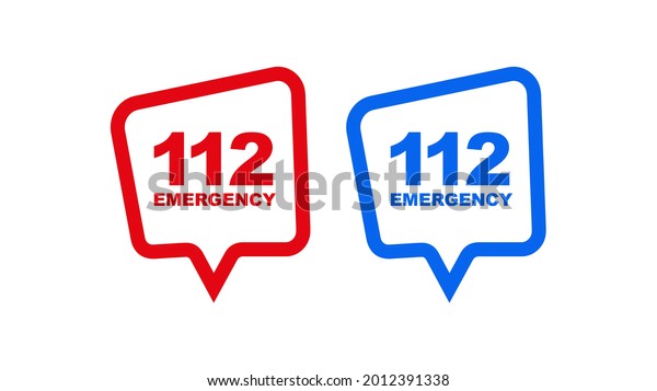 112 Emergency Icon Vector Illustration Stock Vector (Royalty Free ...