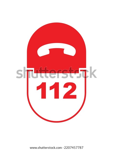 112 Emergency Icon Vector Illustration Stock Vector (Royalty Free ...
