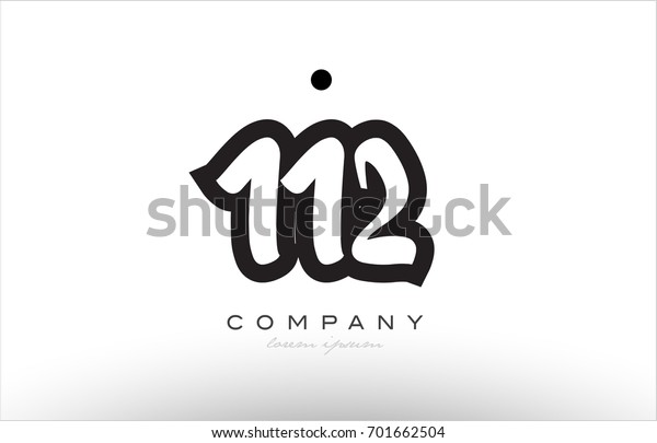 112 Number Black White Bold Logo Stock Vector (Royalty Free) 701662504 ...
