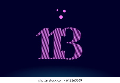 113 Number Digit Logo Pink Line 스톡 벡터(로열티 프리) 642163669 | Shutterstock