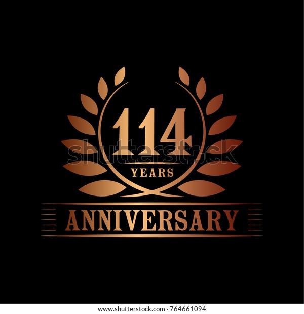 114 Years Anniversary Logo Template Stock Vector (Royalty Free ...