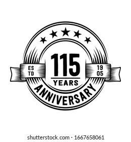 115 Years Logo Design Template 115th Stock Vector (Royalty Free ...