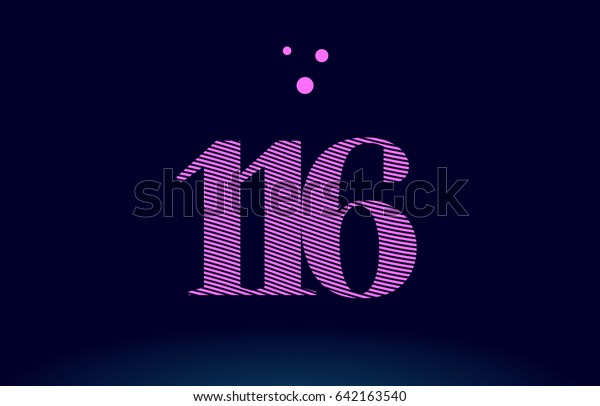 116 Number Digit Logo Pink Line Stock Vector (Royalty Free) 642163540 ...