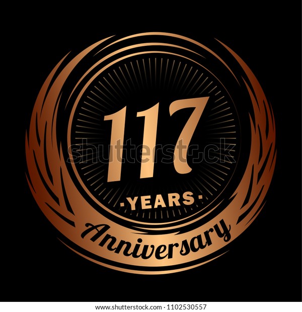 117 Years Anniversary Anniversary Logo Design Stock Vector (Royalty ...