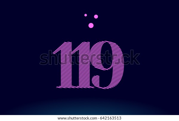119 Number Digit Logo Pink Line Stock Vector (Royalty Free) 642163513 ...