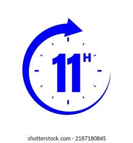 11hours Icon Symbol Blue Time Oclock Stock Vector (Royalty Free ...