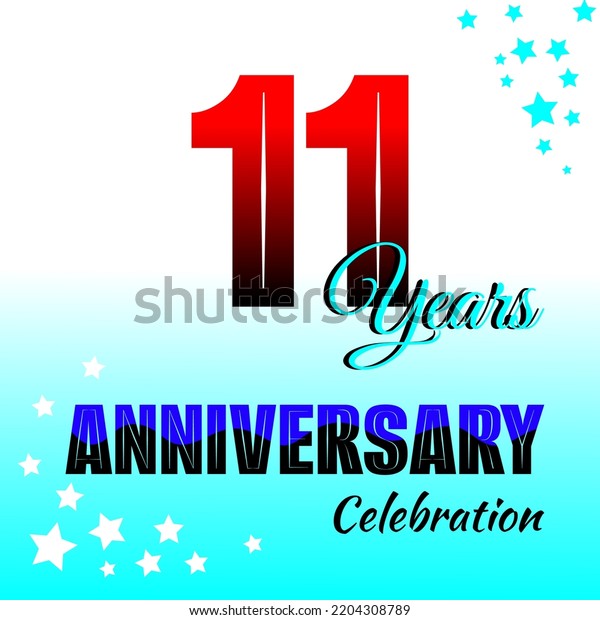 11th Birthday Celebration Background Red Gradient Stock Vector (Royalty ...