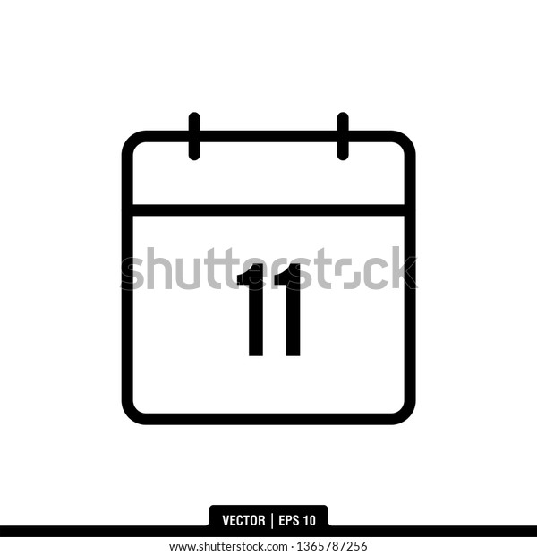 11th Calendar Icon Vector Illustration Logo Stock Vector (Royalty Free ...