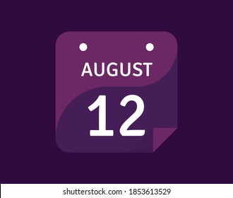 12 August August 12 Icon Single Stock Vector (Royalty Free) 1853613529 ...