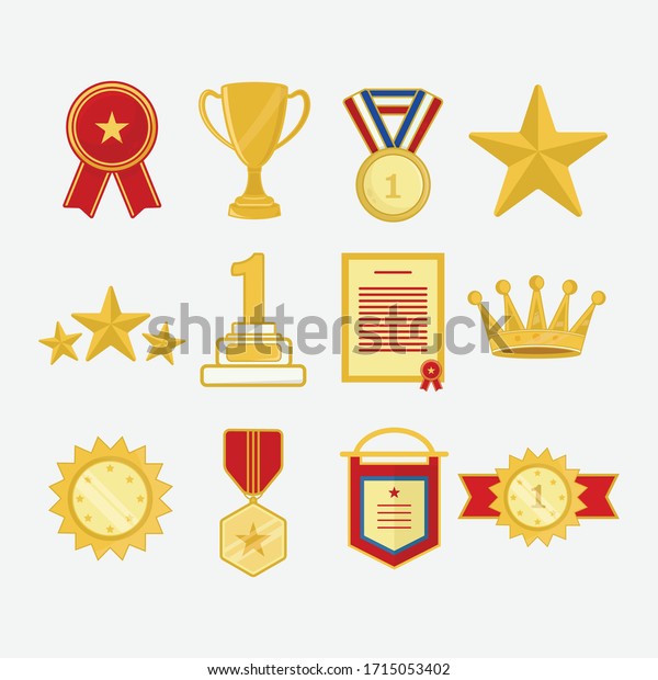 12 Award Set Icons Suitable Your Stock Vector (Royalty Free) 1715053402 ...
