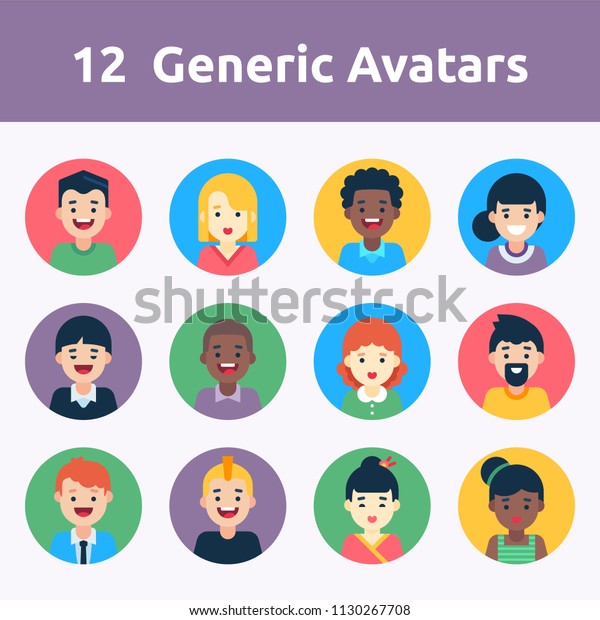 12 Generic Avatars Circles Any Needs Stock Vector (Royalty Free ...