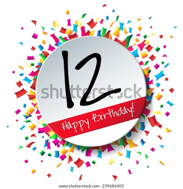 12 Happy Birthday Background Card Colorful Stock Vector (Royalty Free ...