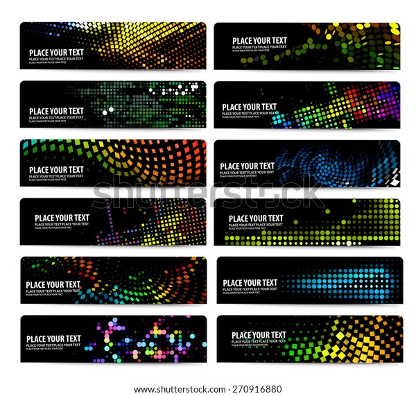 12 Horizontal Party Banners Collection Vector Stock Vector (Royalty ...