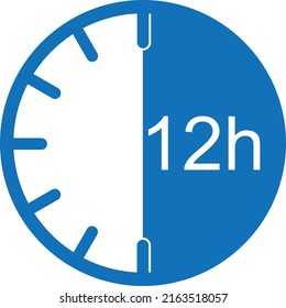 12 Hour Timer Icon Hour Symbol Stock Vector (Royalty Free) 2163518057 ...