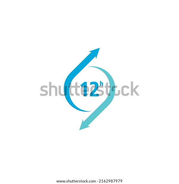12 Hours Clock Arrow Logo Vector: เวกเตอร์สต็อก (ปลอดค่าลิขสิทธิ์ ...